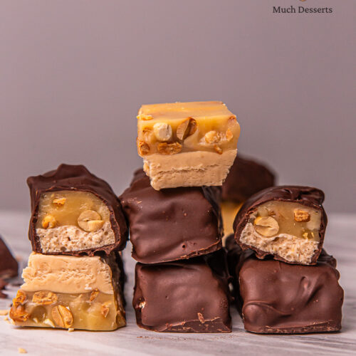 Homemade Snickers Bar - Much Desserts